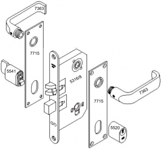 Trioving 5316/8 lock set